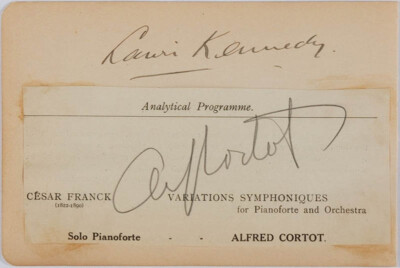ALFRED-DENIS CORTOT - AUTOGRAPH CO-SIGNED BY: LAURI KENNEDY, OLGA HALEY ...