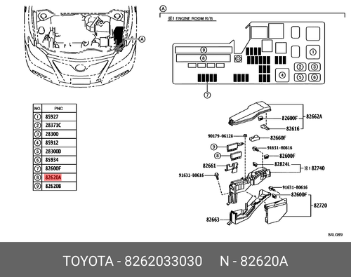 Genuine OE fuse box, 8262033030 for TOYOTA 82620-33030 | eBay