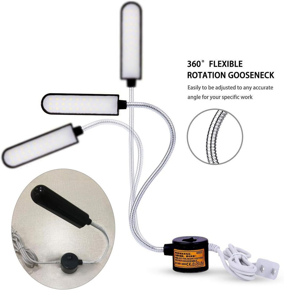 Light LED Lighting 6 Watt Flexible Gooseneck Arm Work Lamp Magnetic ...