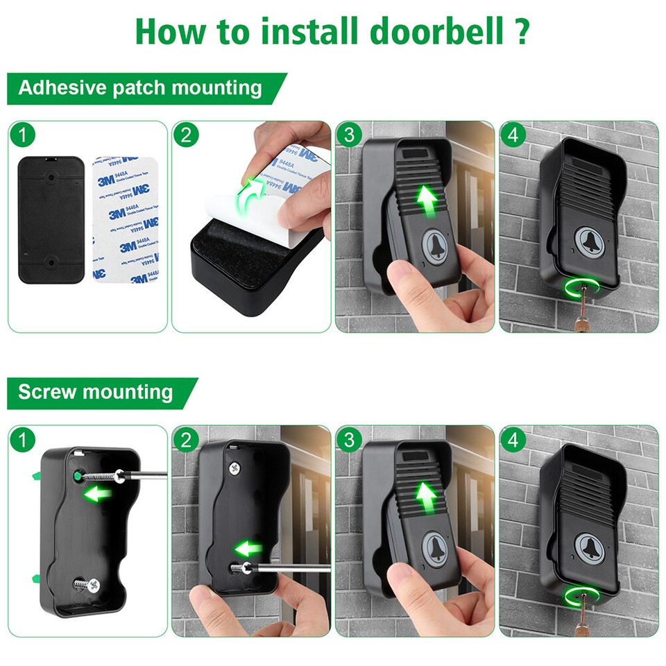 AU* Intercom System Doorbell 500M Duplex Door Bell for House Home ...