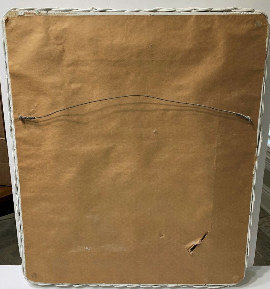 BEATRIX POTTER Print Framed in VINTAGE WICKER FRAME Mrs. Rabbit & Peter ...