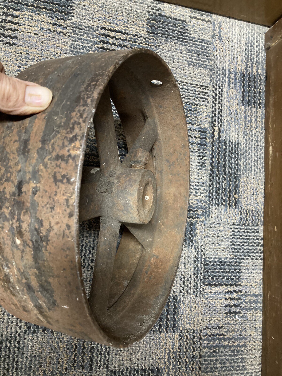 VINTAGE CAST IRON FLAT BELT PULLEY 12 X 4 X 1 5/16 gas engine steam ...