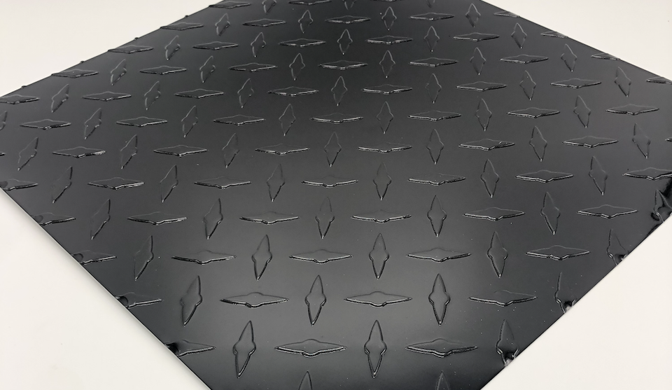 24" x 48" BLACK Aluminum Diamond Plate Sheet .025" (1/40") Trailer, RV ...