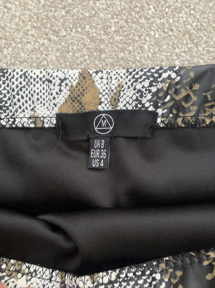 Misguided Snake Skin Mini Skirt Size 8 | eBay UK
