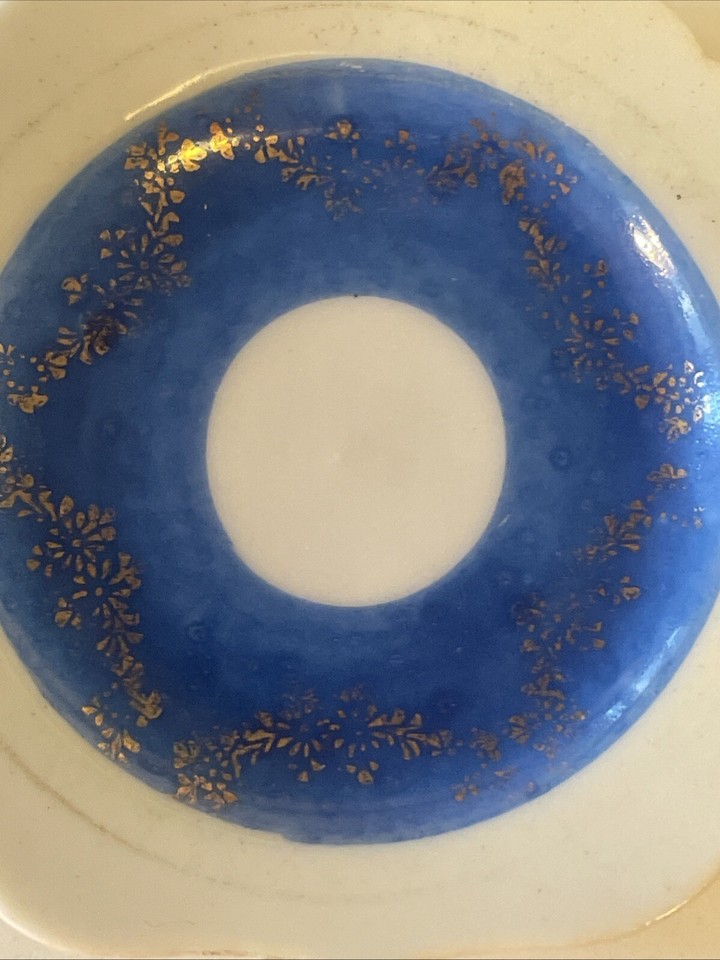 Vtg Made in Occupied Japan Small/Mini Royal Blue Gold Trim / White Cup ...