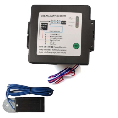 Trailer Brake Breakaway Kit Engager LED Test Break Away System w ...