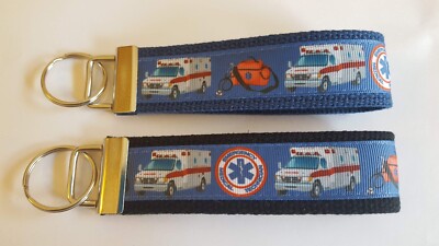 EMT Ambulance 6" Key chain Key Fob Wrist Strap Key Ring Gift Strong ...