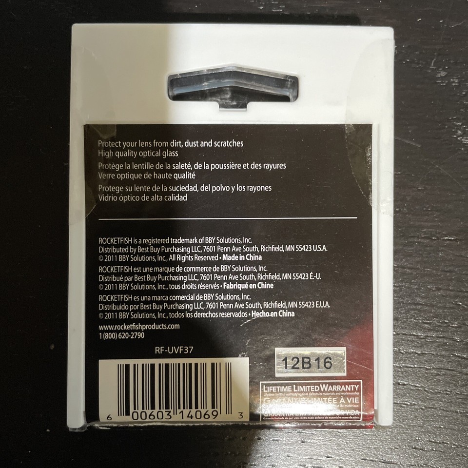 ROCKETFISH UV LENS FILTER RF-UVF37 37mm for Sony HXR-MC50U Video Camera ...