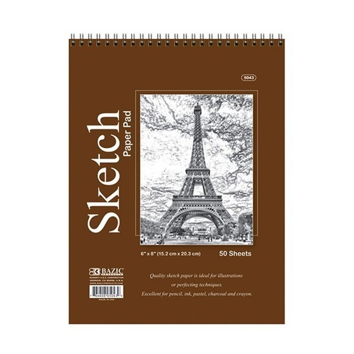 5 Pcs 50 sheets 6" x 8" Top Bound Spiral Premium Quality Sketch Book ...