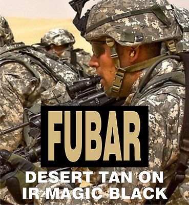 FUBAR Patch Tan on IR Magic Black solasX 3.5"X2" W/VELCRO® BRAND ...