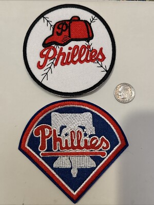 (2) PHILADELPHIA PHILLIES EMBROIDERED IRON ON PATCHES Patch Lot 3” X 1. ...