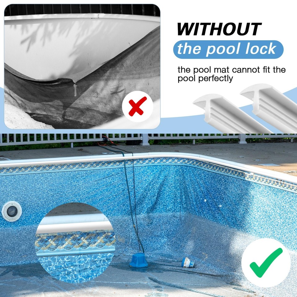 80ft Swimming Pool Liner Lock White Wedge Shaped Liner Bead Lock T ...