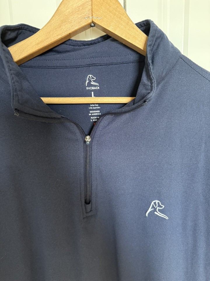 Rhoback Solid Performance Q-ZipMen's Long Sleeve Fleet Navy Large | eBay