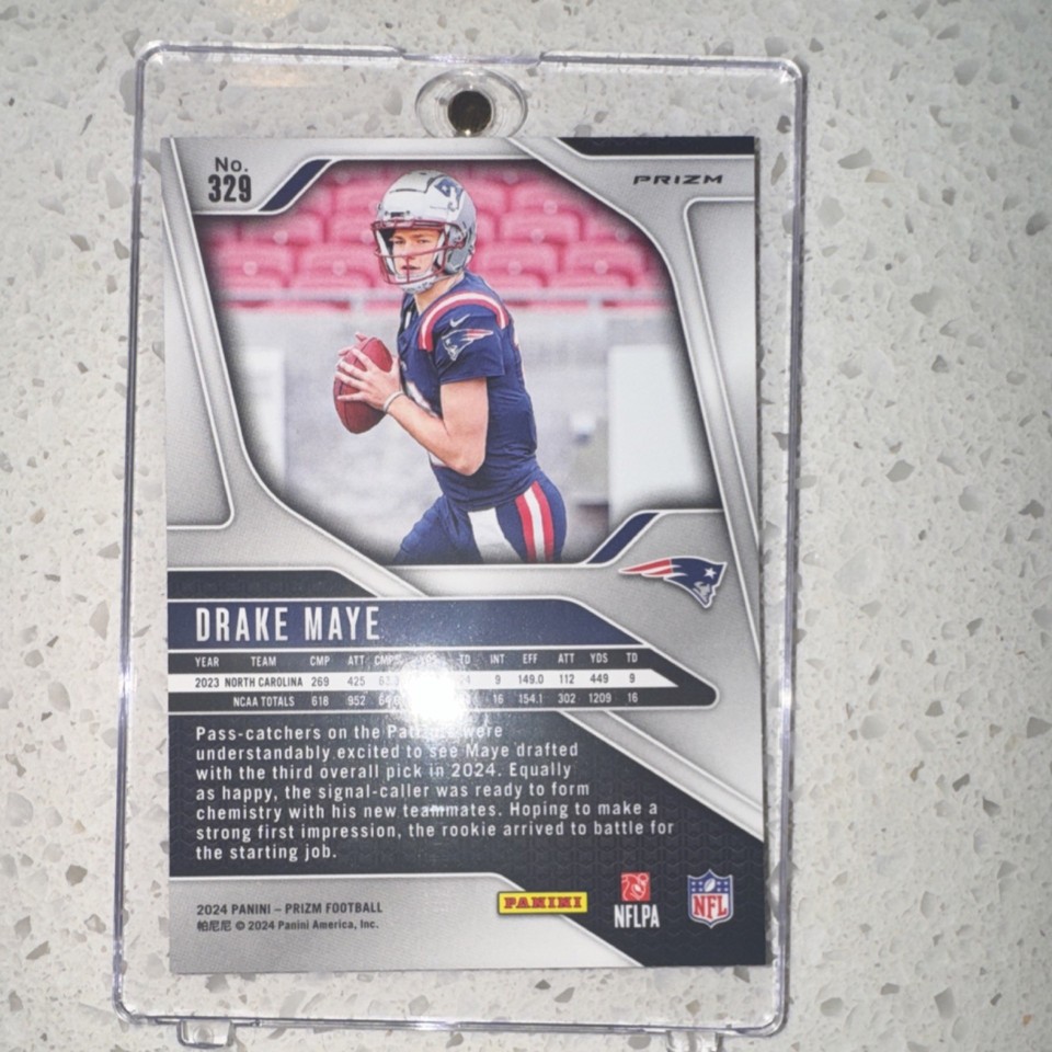 2024 Panini Prizm Drake Maye Rookie Lazer Prizm #329 New England ...