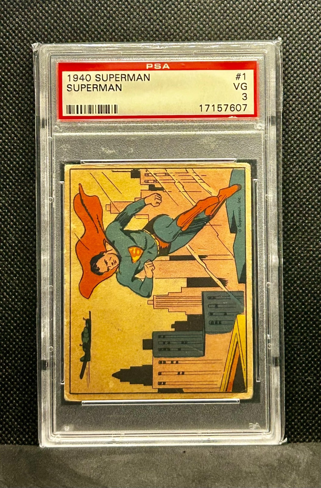 1940 GUM SUPERMAN #1 PSA 3 VG FIRST CARD SET RARE RC ROOKIE SSP VINTAGE ...
