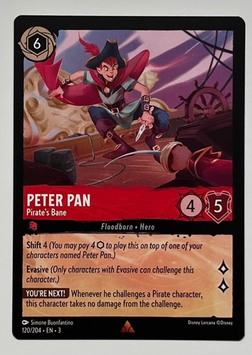 Peter Pan - Pirate's Bane 120/204 Rare Into the Inklands Disney Lorcana ...