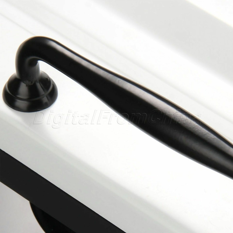 Modern Matt Black Alloy Pull Handles Wardrobe Door Cabinet Drawer Knobs ...
