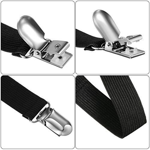 12 Pieces Elastic Adjustable Boot Straps Clips 3 Different Size Pant ...