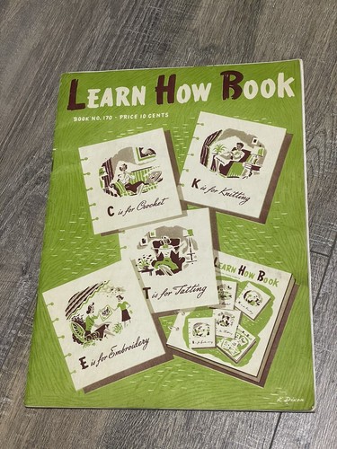 Learn How Book 1941, Book #170, Knit Crochet Tatting Embroidery, Easy ...