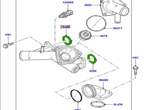 LAND ROVER THERMOSTAT GASKET R ROVER 06-09 LR3 RANGE SPORT 05-09 SET ...