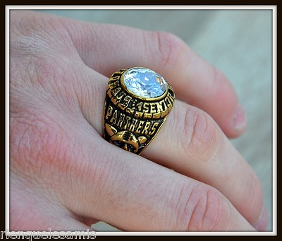 Signet Ring Gold Color & Large Rhinestone Size 8 To 12 (Punk Gothic ...