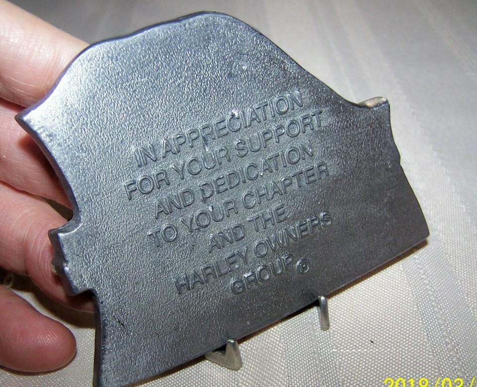 HARLEY DAVIDSON F-HEAD HOG OFFICER 2007 CHAPTER PEWTER MEDALLION PLAQUE ...
