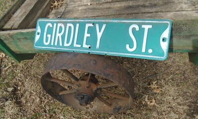 vintage GRIDLEY ST. Embossed Street Sign, weathered rustic | eBay