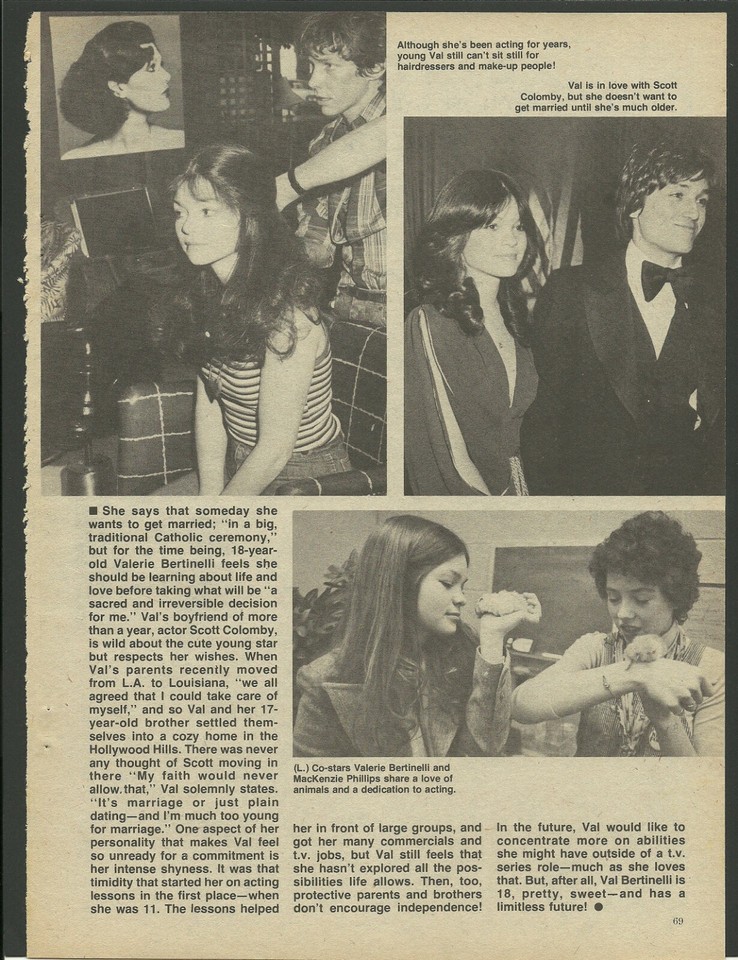 James Garner Valerie Bertinelli MacKenzie Phillips TV Magazine clipping ...