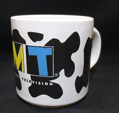 VINTAGE CMT COUNTRY MUSIC TELEVISION MUG~ COW PRINT | eBay