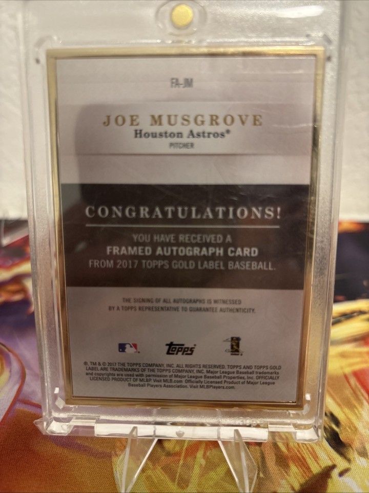 2017 Topps Gold Label - Gold Framed Autographs Joe Musgrove #FA-JM (AU ...