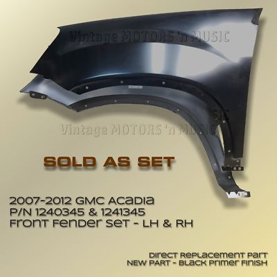 BRAND NEW 2007-2012 GMC Acadia Front Fender Pair L & R Primed 1240345 ...