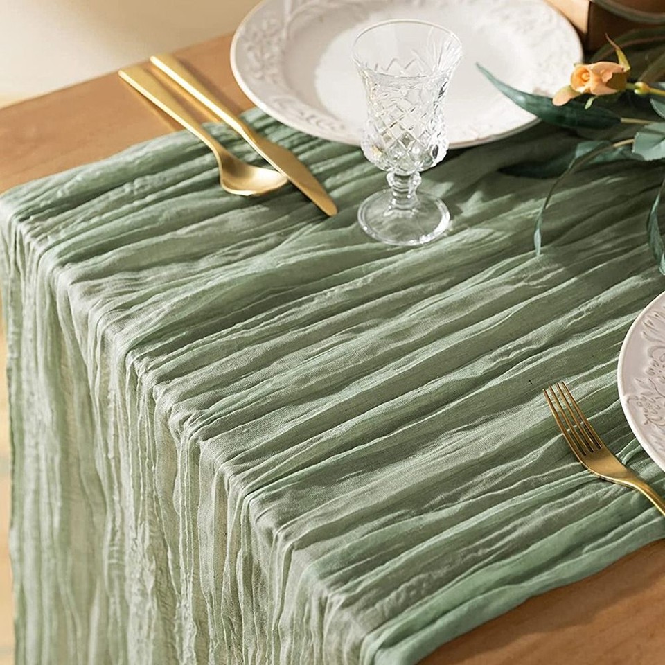 Rustic Country Table Runners Vintage Cheesecloth Table Setting Birthday ...