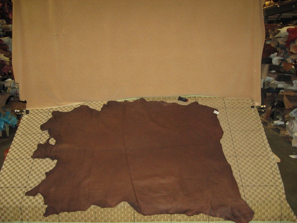 30 sf. Brown pig lining natural top grain leather hide skin Q01A-Z | eBay