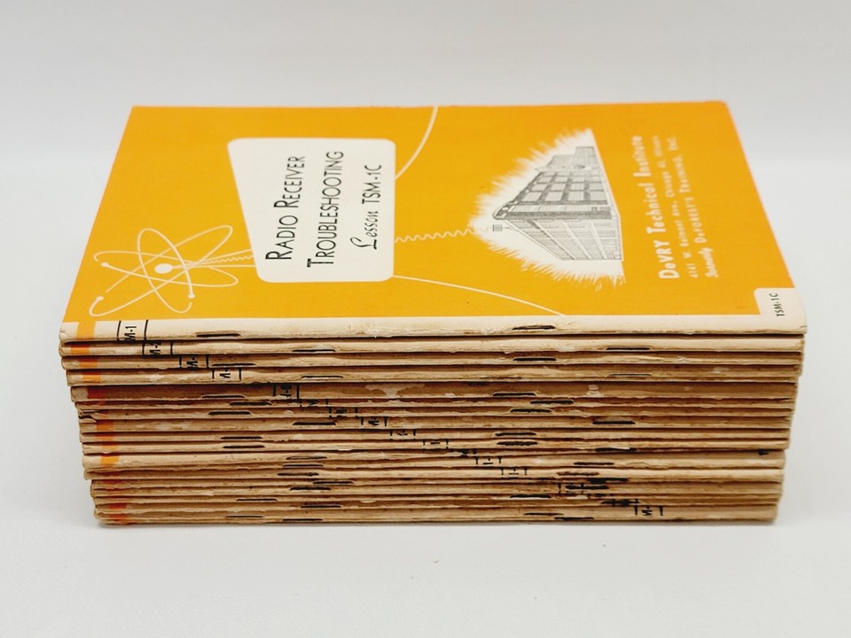 Vintage 1955 DeVry Technical Institute Electronics Course Books 20 ...