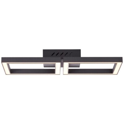 Brilliant LED Zimmer Decken Leuchte Lampe QUON Metall schwarz 41x5,5 cm ...