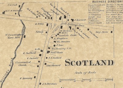 Scotland CT 1869 Map with Homeowners Names Shown | eBay