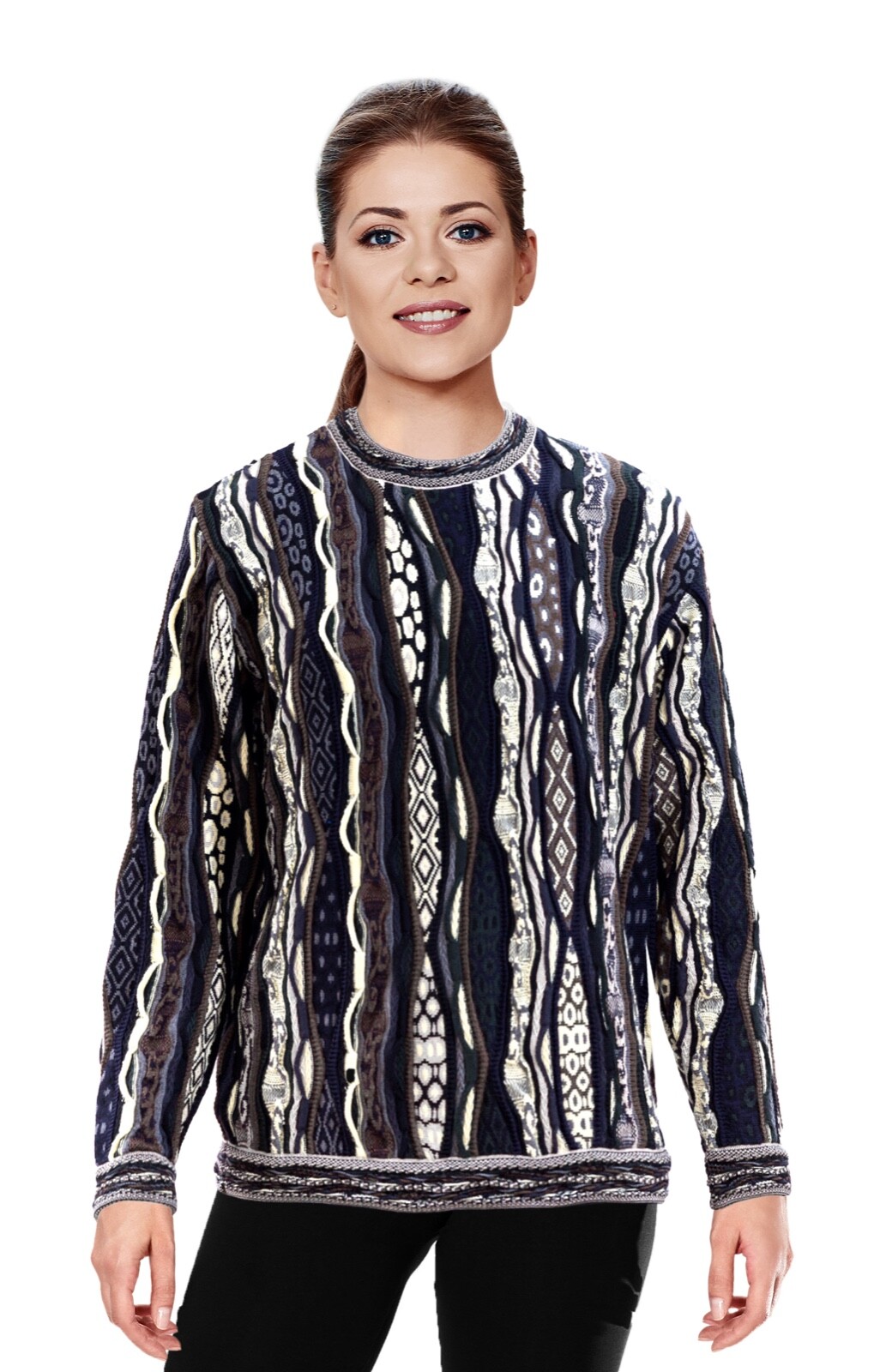 Geccu 3D Multi Colour Merino Wool Sweater Knitwear Jumper | eBay