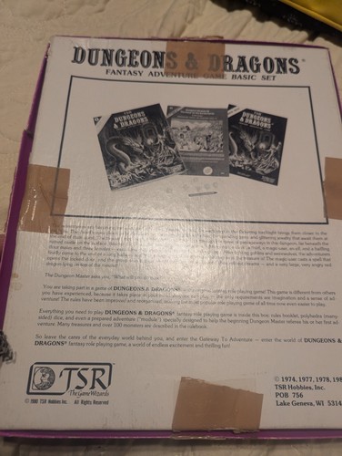 Original D&D Dungeons & Dragons Basic Pink Box Set 1979 TSR 1 Rules ...