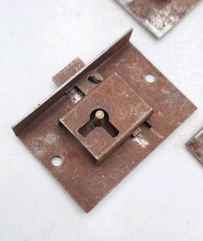 Antique Drawer Door Locks Half Mortis Lock Barrel Key Vintage Hardware ...