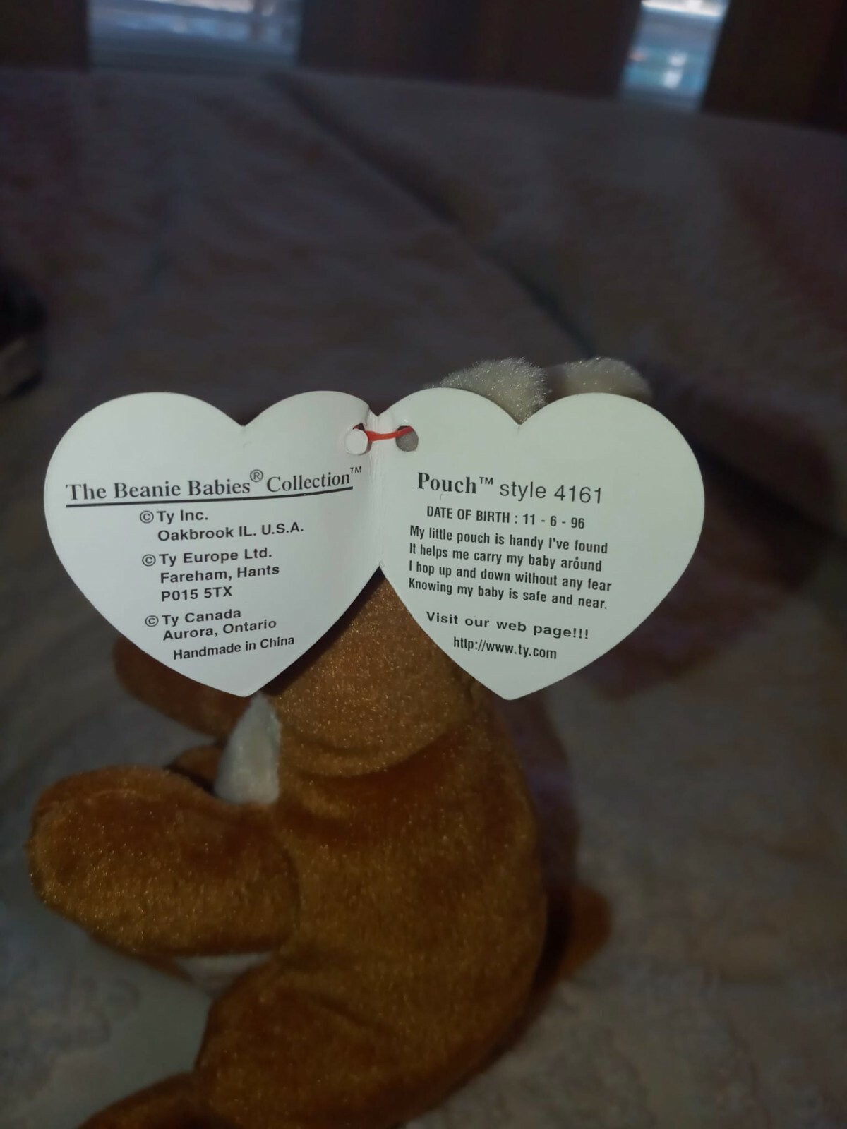 Ty Beanie Baby Pouch 1996 Highly Collectible Mint Errors, Rare Hang ...