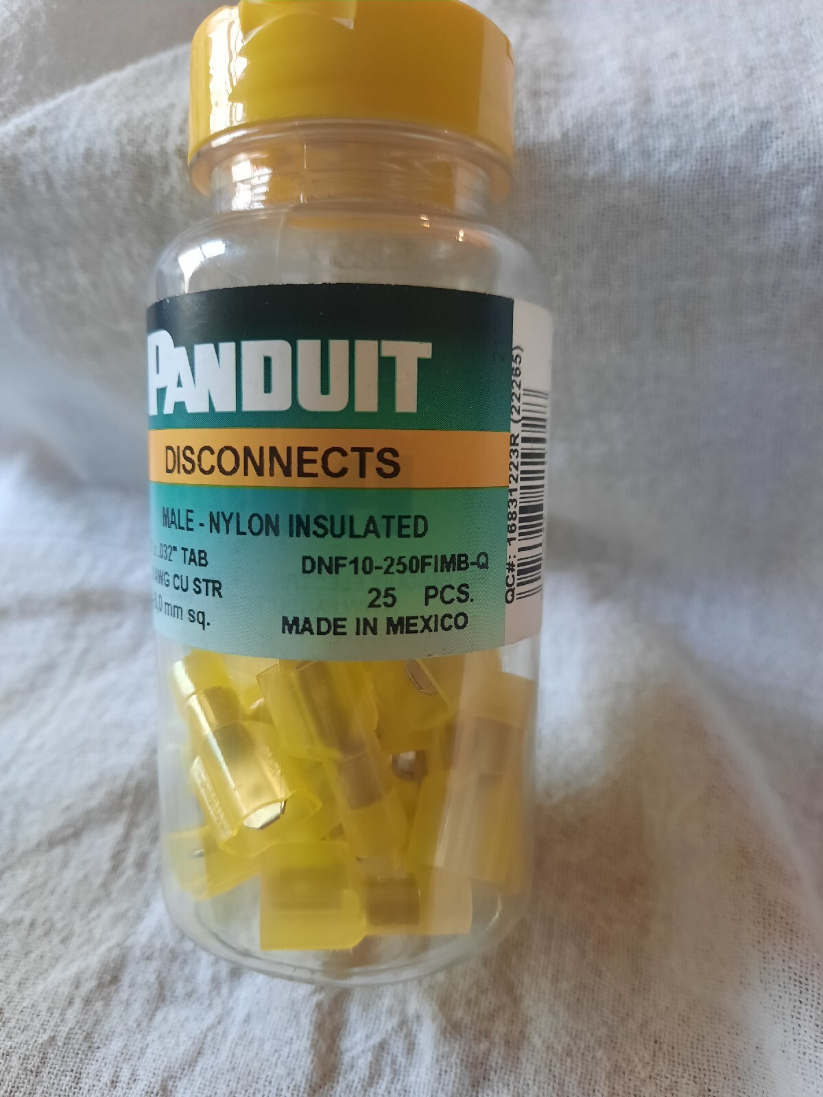 Panduit DNF10 250FIMB-Q Wire 12-10 AWG MALE fully insulated Disconnects ...