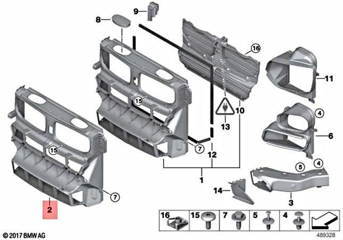 Genuine BMW E71 E72 X6 Air Intake Duct Radiator Support OEM 51647192758 ...