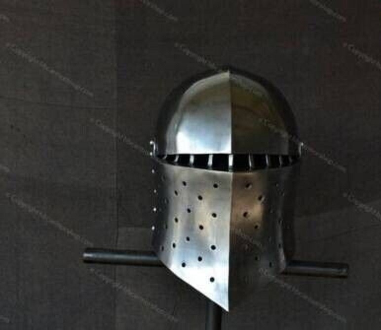 Medieval 18 Gauge Steel Helmet New Templar Knight Helmet Armor Cosplay ...
