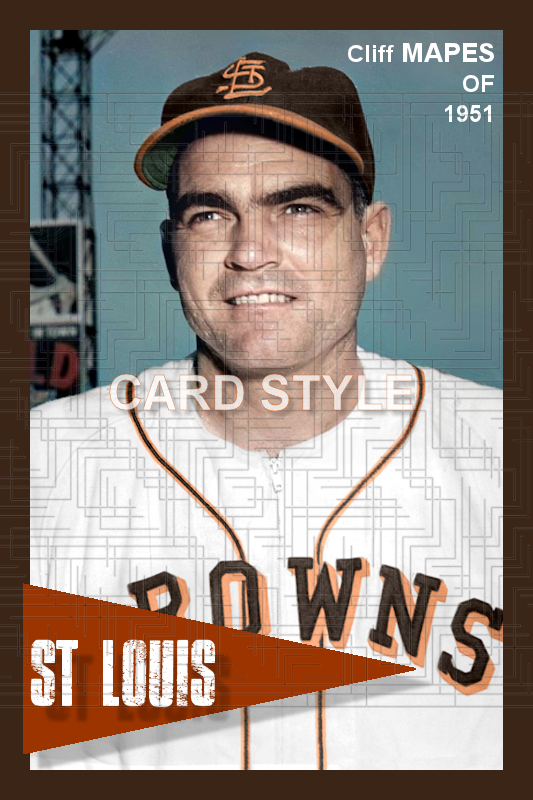 Cliff Mapes - 1951 St. Louis Browns - choose a style - colorized print ...