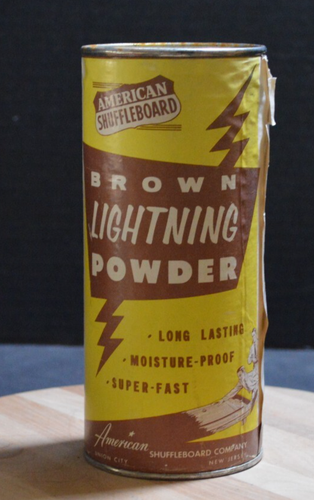 Vintage American Shuffleboard Brown Lightning Powder Wax Canister 1lb ...