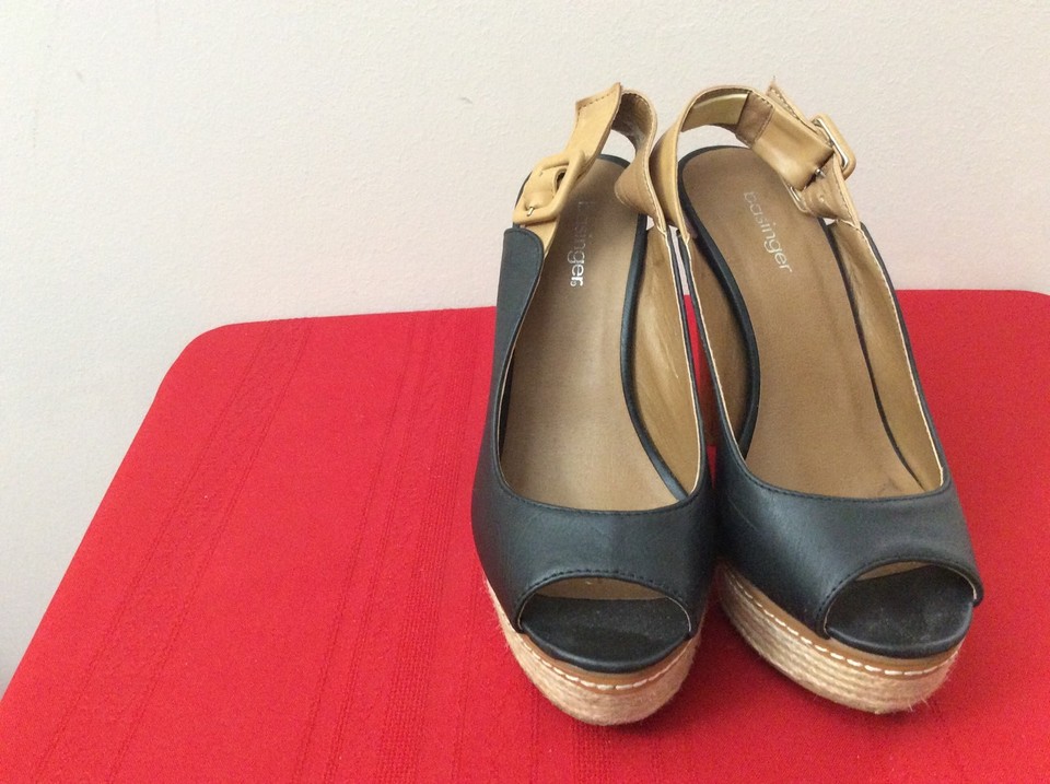 Basinger Womens Peep Toe Sling backs BlacK SANDALS Shoes SIZE EU 37 ...