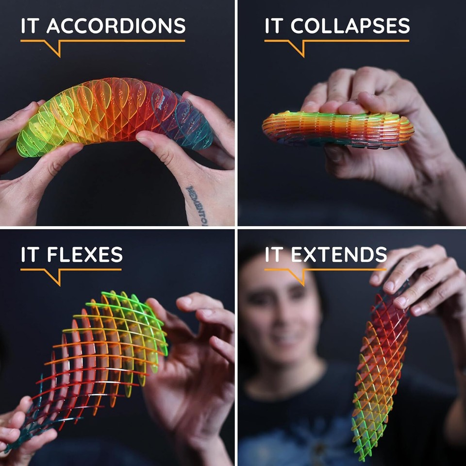 Fidget Worm Toy - Desk Fidgets for Adults - Quiet Worm Fidget Toy ...