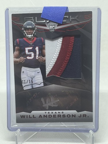 2023 PANINI BLACK #203 WILL ANDERSON JR. ROOKIE PATCH AUTO 01/15 RPA ...