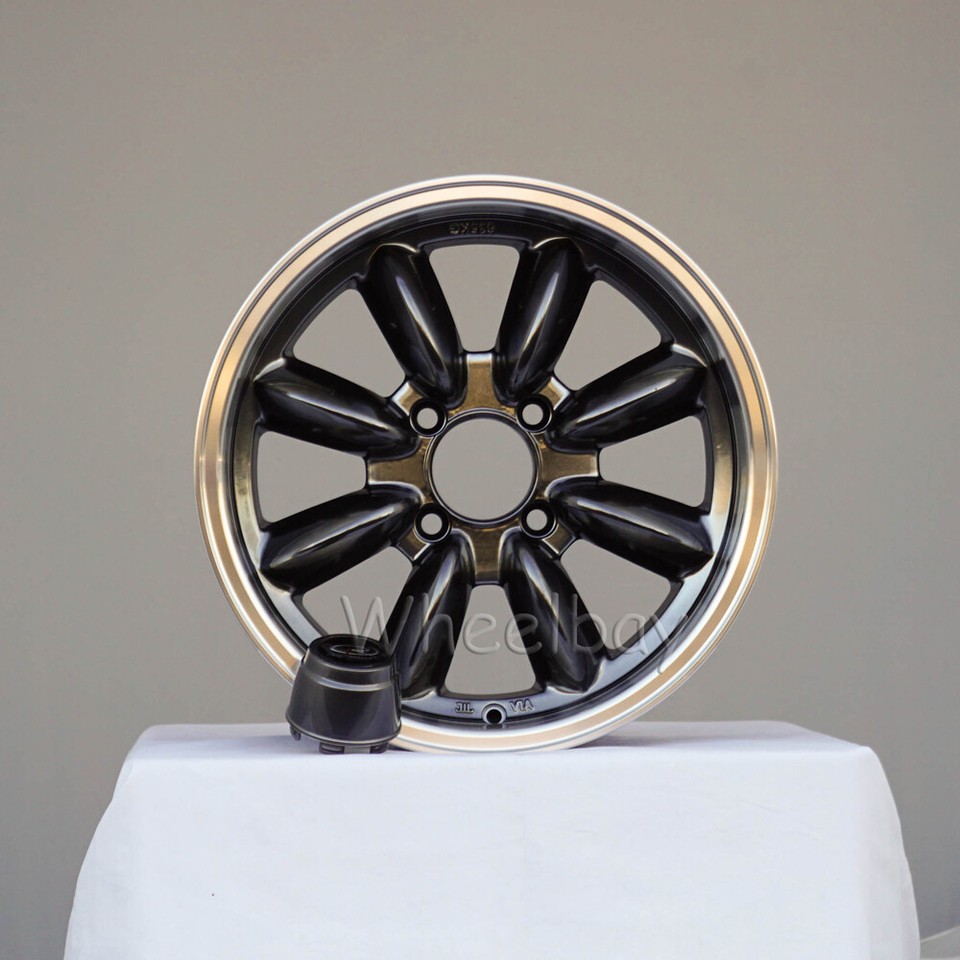 1 PC ROTA WHEEL RB 15X6 4X114.3 4 RHYBLK TR2 TR3 TR4 TR5 TR250 COLOR ...