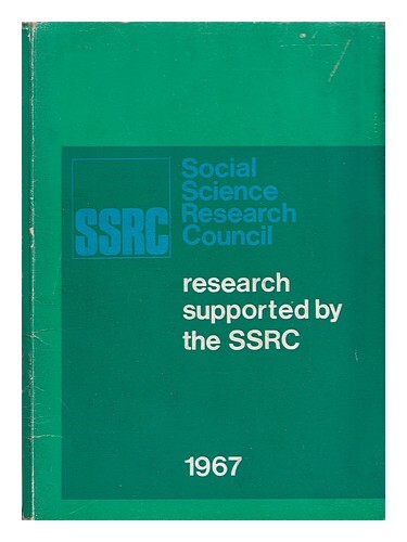 SOCIAL SCIENCE RESEARCH COUNCIL [SSRC] Social Science Research Council ...